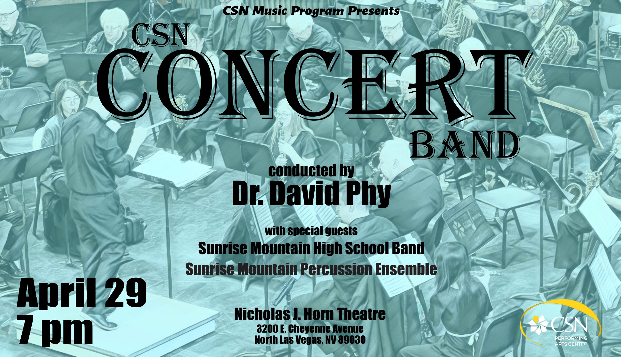 FOR IMMEDIATE RELEASE: CSN CONCERT BAND - College of Southern Nevada